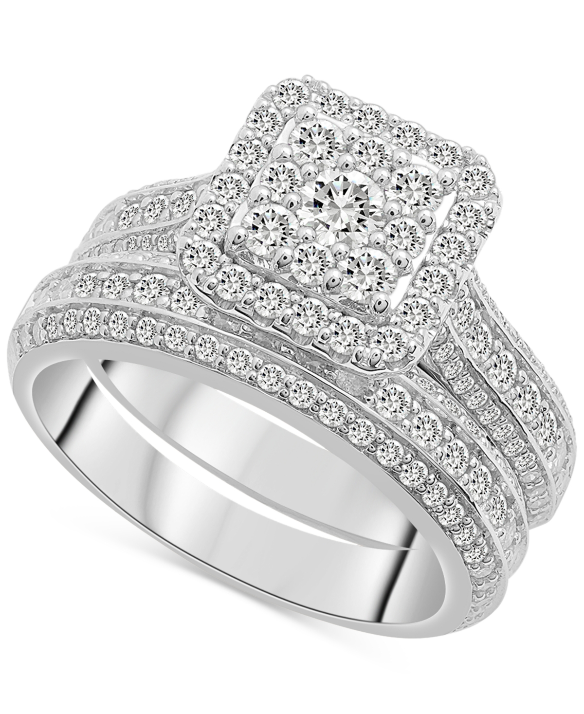 Click here for Diamond Halo Cluster Bridal Set (1-1/2 ct. t.w.) i... prices