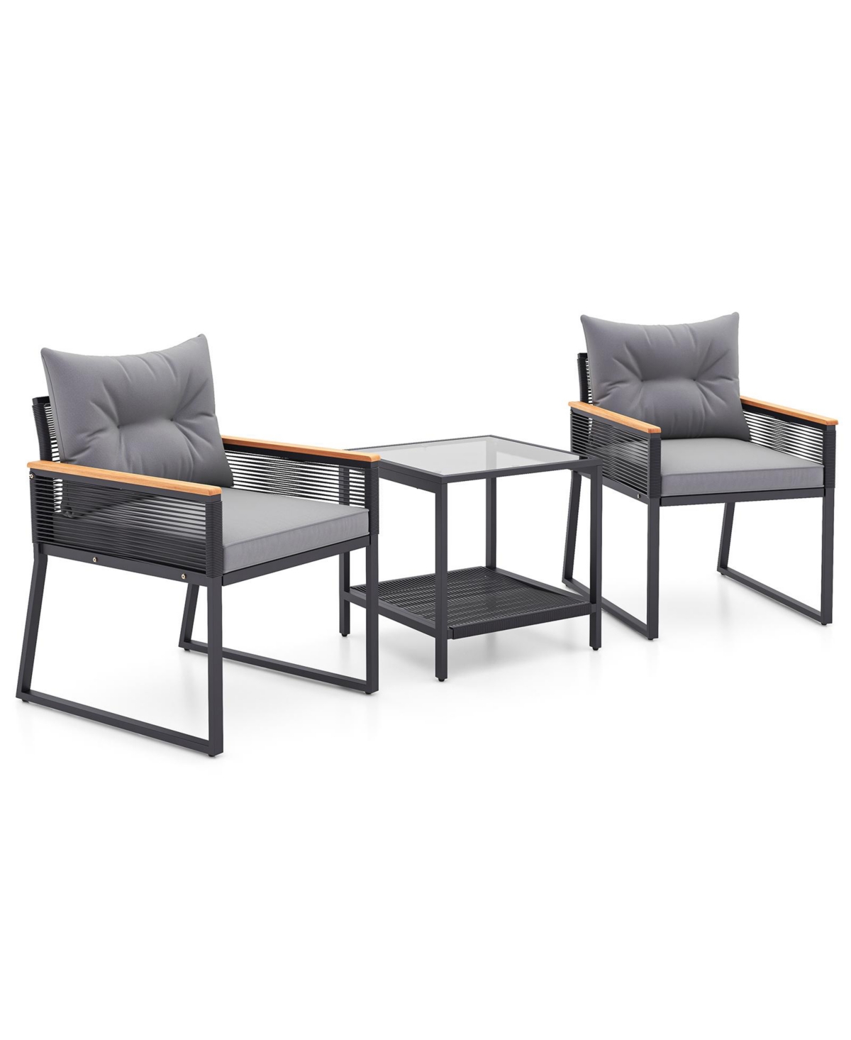 Click here for Gouun 3 Pieces Patio Furniture Set with 2 Tier Tab... prices