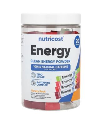 Nutricost Energy Clean Energy Powder Variety Pack 20 Stick Packs - 0.18 ...
