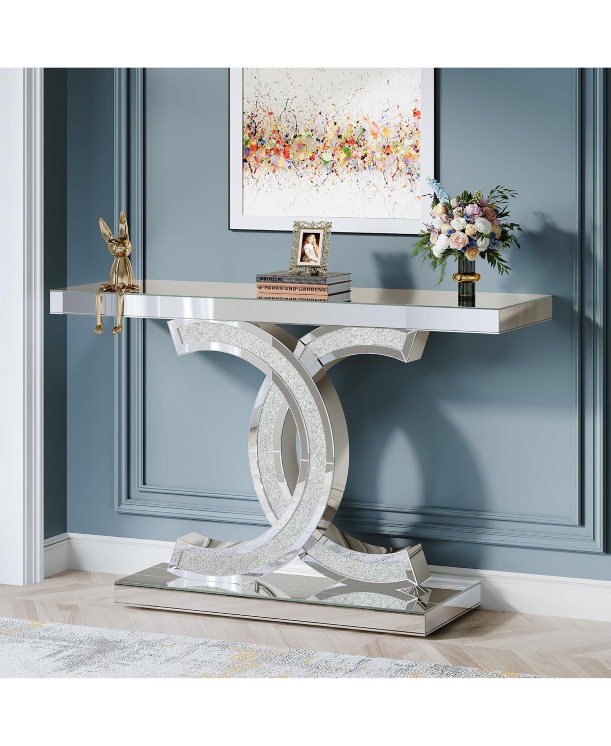 Click here for Tribesigns Mirrored Console Table  Modern Silver E... prices