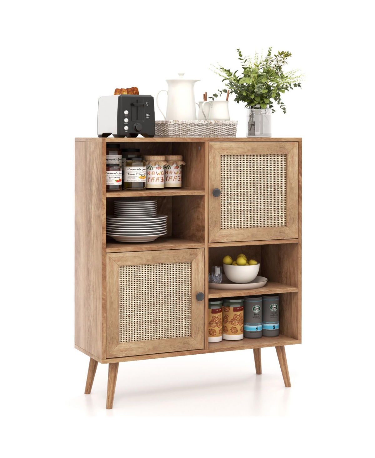 Click here for Gouun Rattan Buffet Cabinet with 2 Doors and 2 Cub... prices