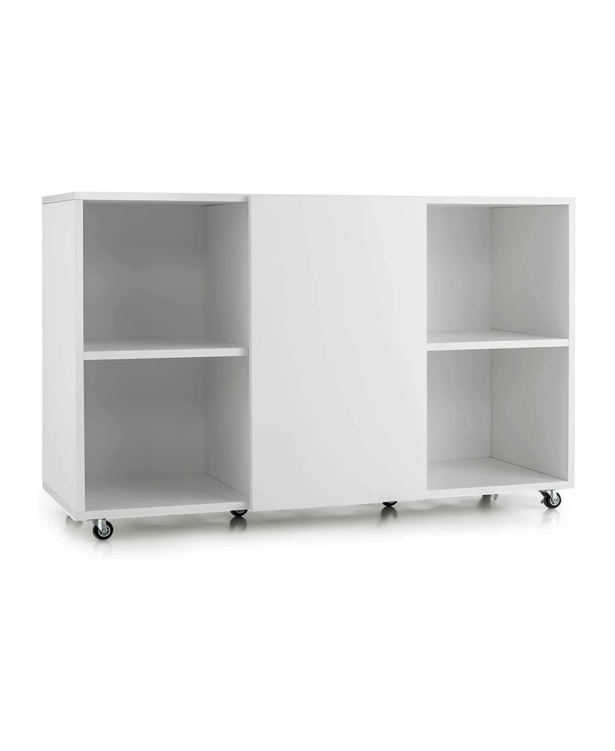 Click here for Gouun Wood Storage Cabinet with Wheels and 6 Compa... prices