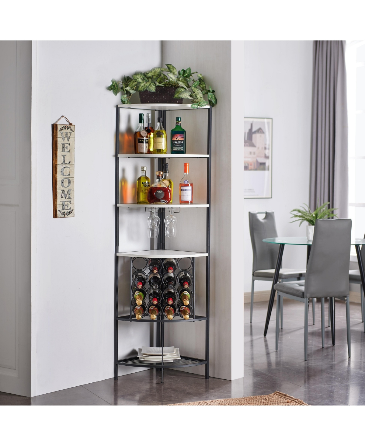 Click here for Kings Brand Furniture 5 Tier Corner Wine Rack with... prices