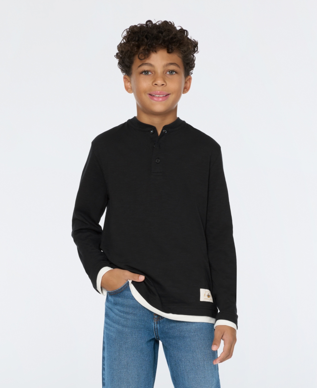 Click here for Scotch & Soda Big Boys Slub Jersey Henley T-Shirt... prices