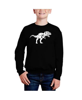LA Pop Art Boys Tyrannosaurus Rex Word Art Crewneck Sweatshirt - Macy's