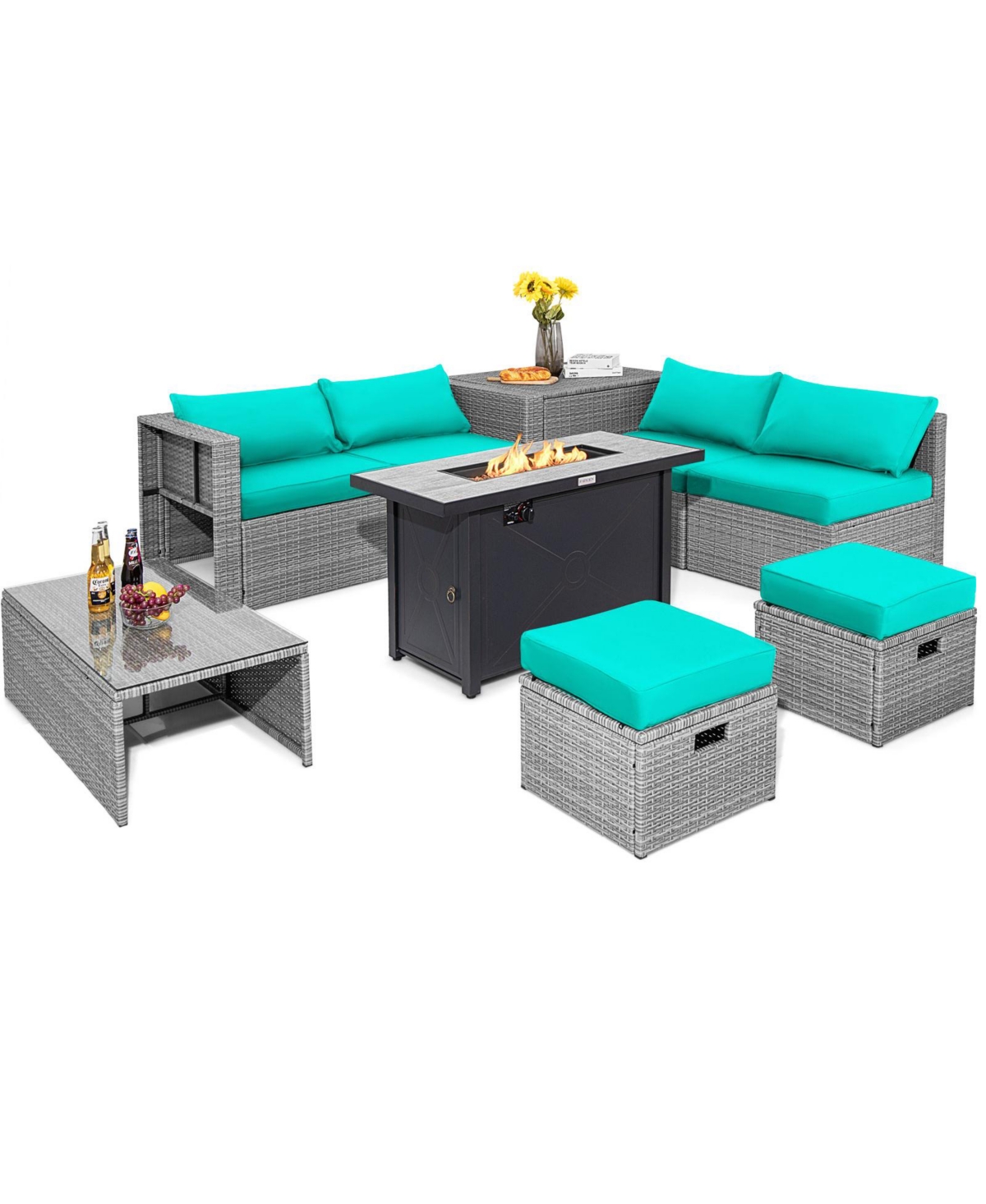Click here for Gouun 9 Pieces Patio Furniture Set with 42 Inches... prices