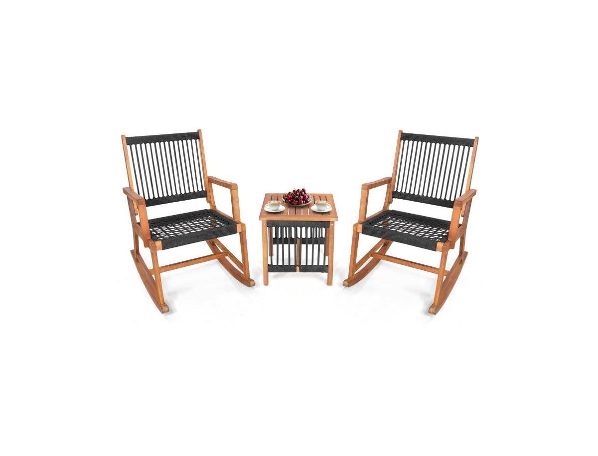 Click here for Slickblue 3 Piece Outdoor Wood Patio Furniture Roc... prices