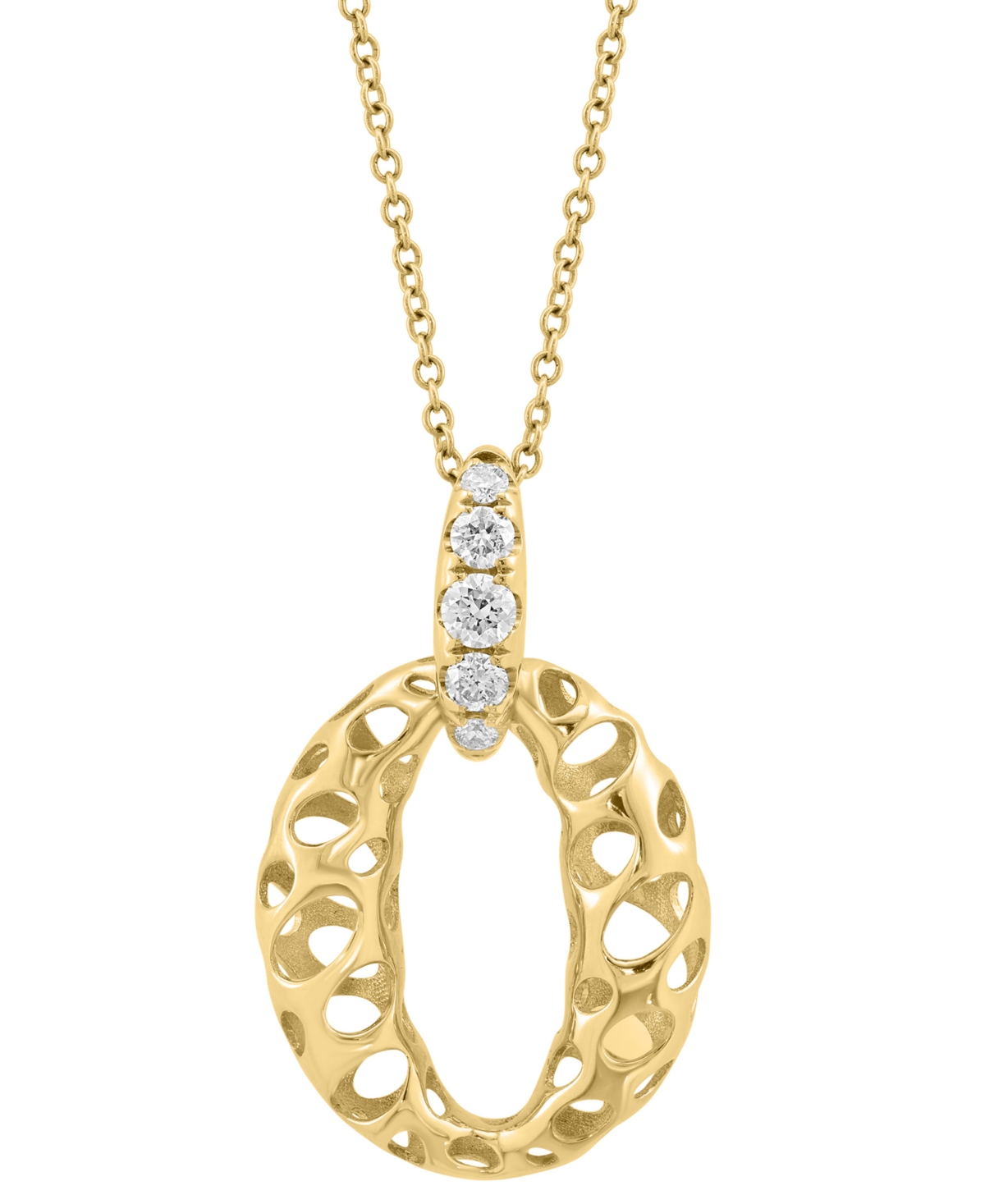 Click here for Effy Diamond Openwork Oval Pendant 18 Necklace (1/... prices