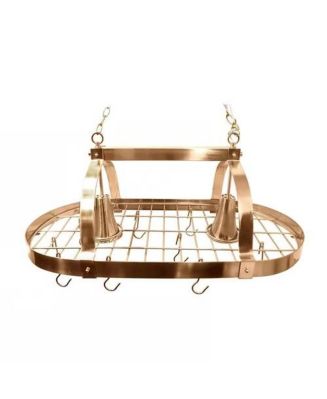 Slickblue Oval Ceiling Mount Kitchen Pot Rack with 2 Lights - Macy's