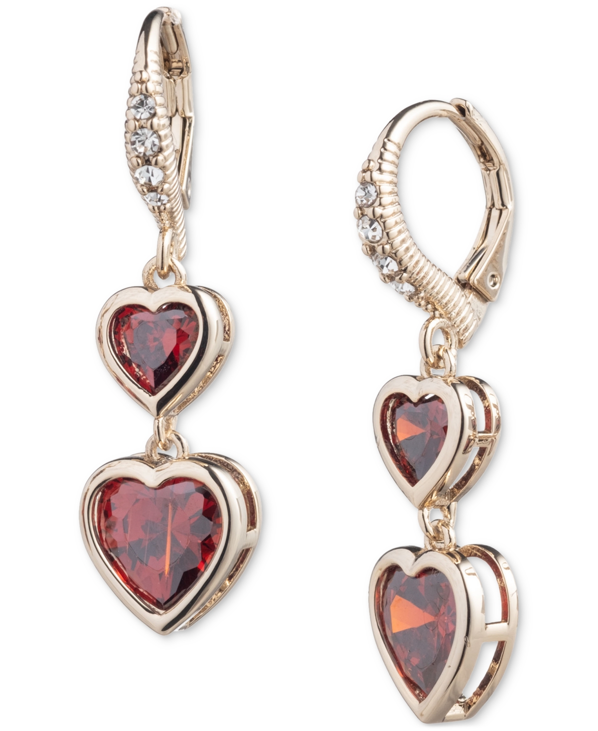 Click here for Givenchy Gold-Tone Red Cubic Zirconia Heart Double... prices