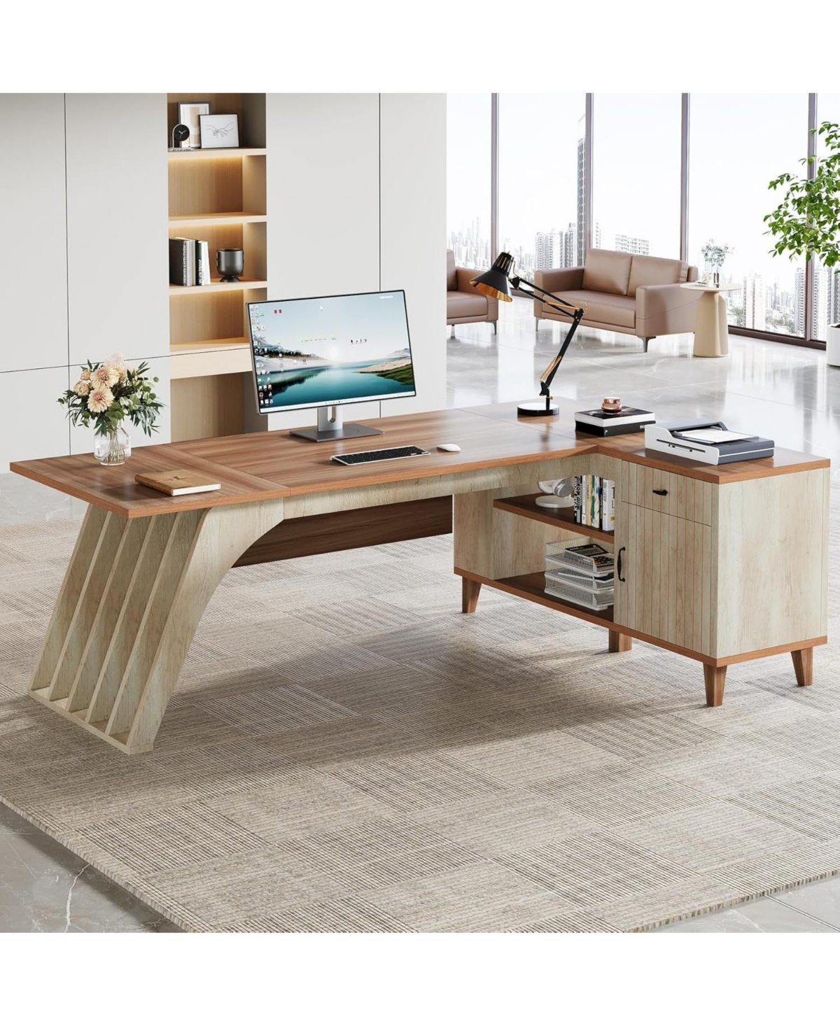 Click here for Tribesigns L-Shaped Executive Office Desk  78.74&#... prices