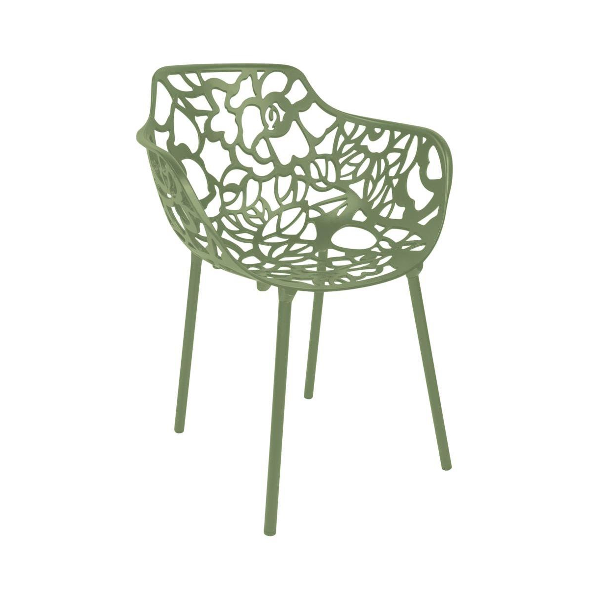 Click here for LeisureMod Modern Devon Aluminum Armchair - Green prices