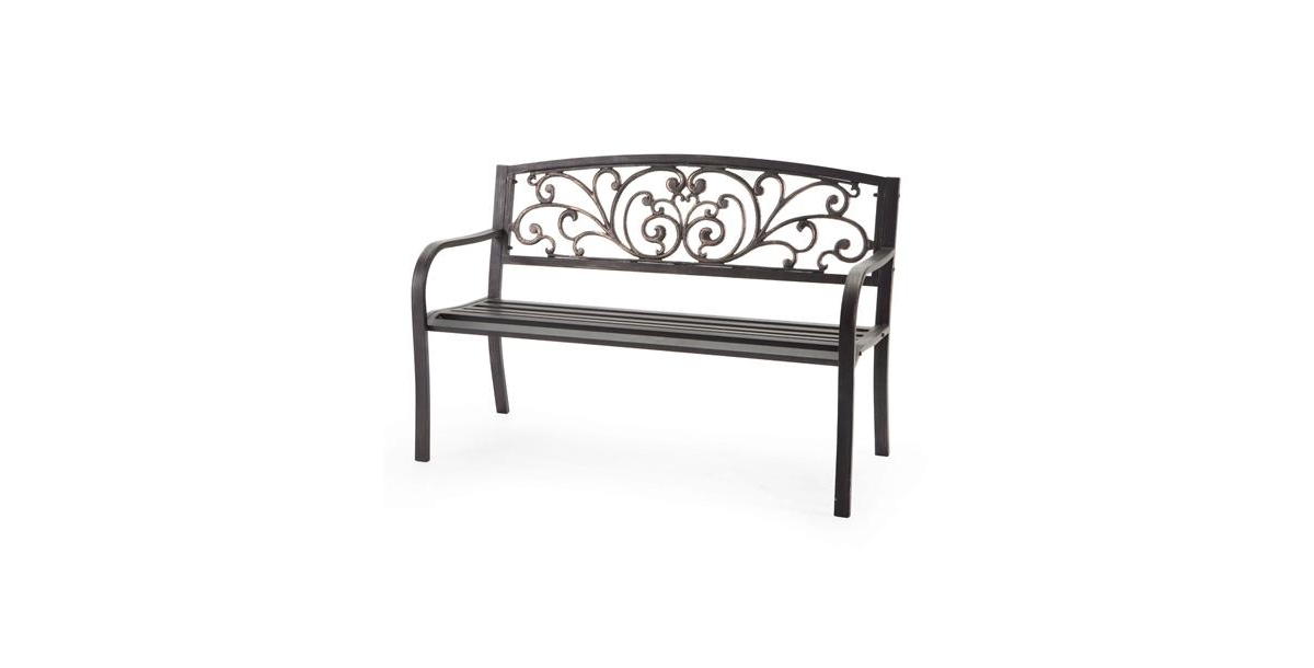 Click here for Romantic Curved Metal Bench – Heart Pattern... prices