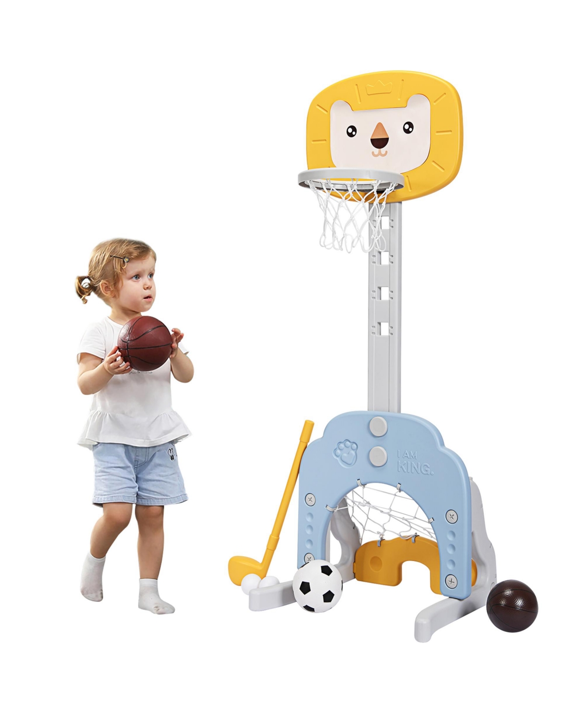 Click here for Gymax 3-in-1 Kids Basketball Hoop Set Adjustable S... prices