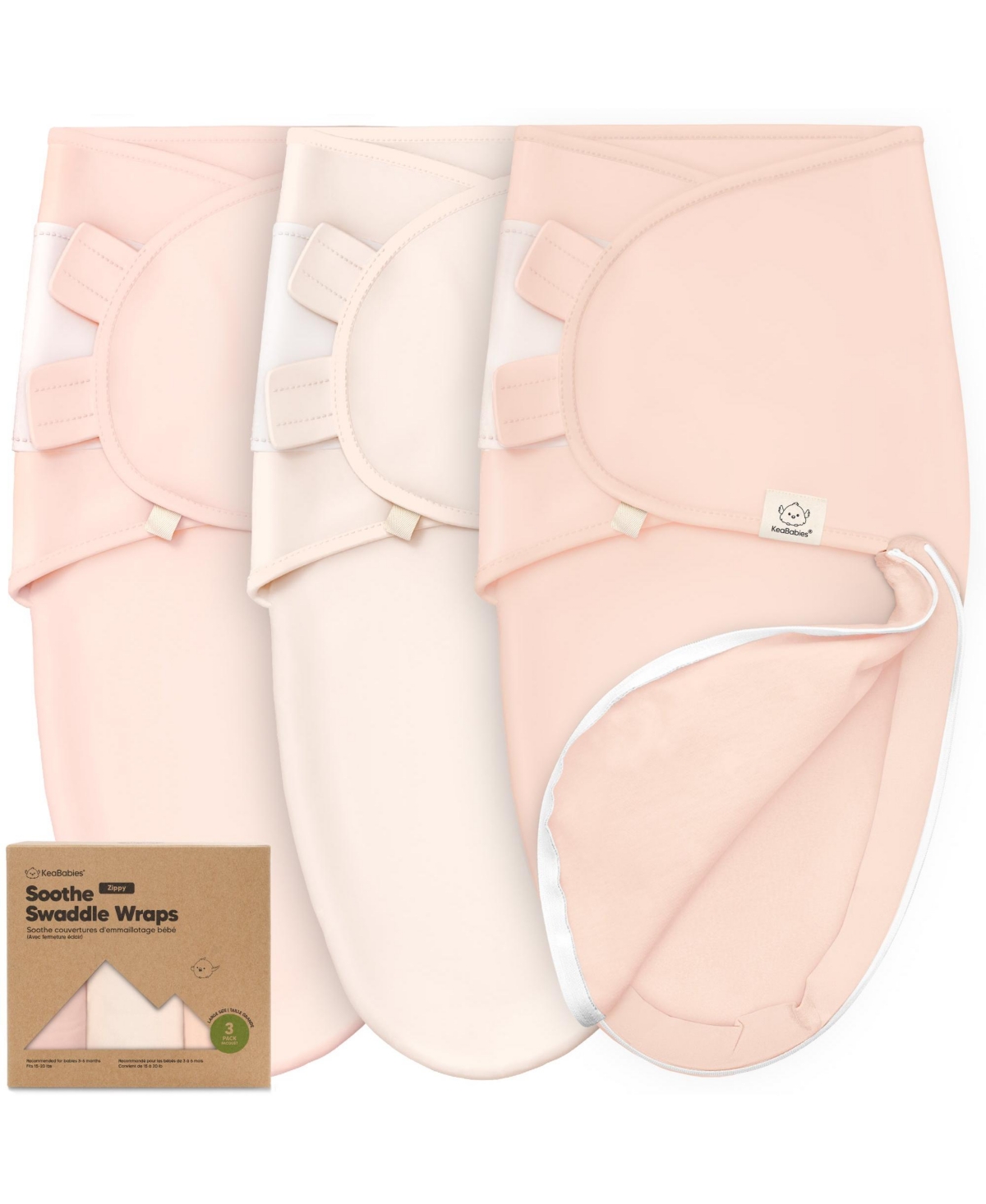 Click here for KeaBabies 3pk Soothe Zippy Baby Swaddles 0-6 Month... prices