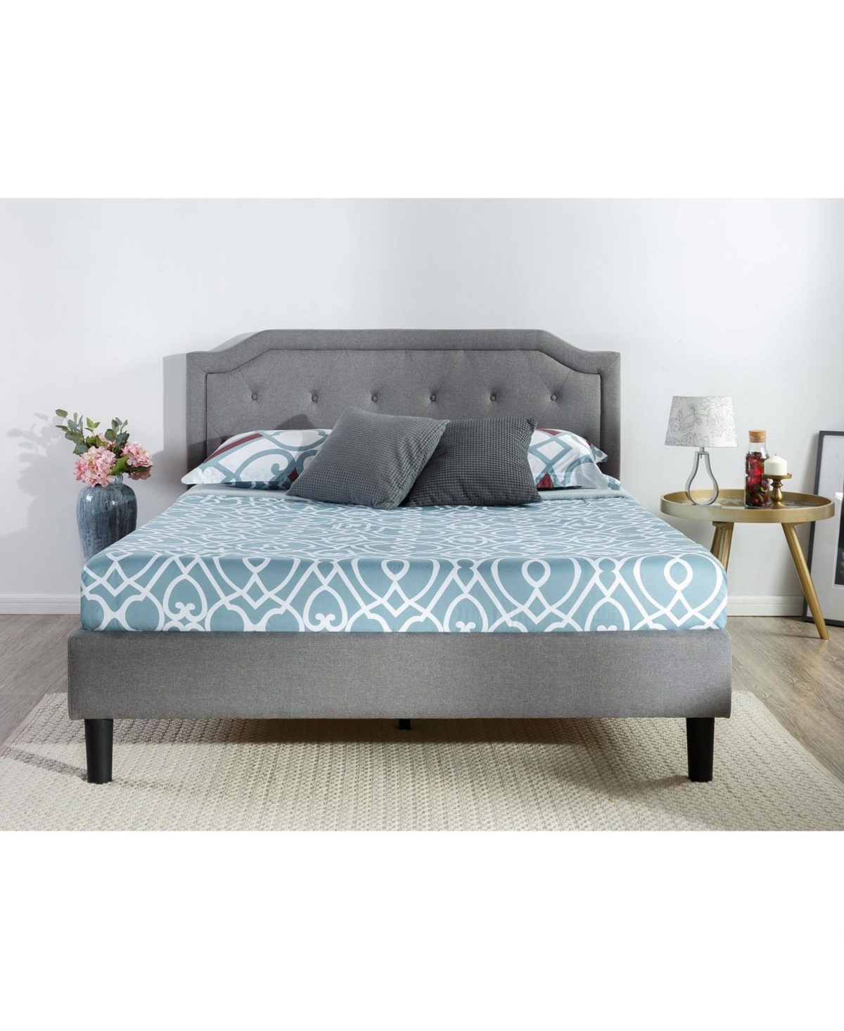 Click here for Slickblue Upholstered Platform Bed with Classic Bu... prices