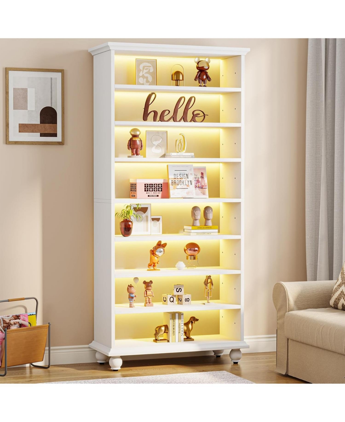 Click here for Tribesigns 69-Inch Tall Bookcase with Led Lighting... prices