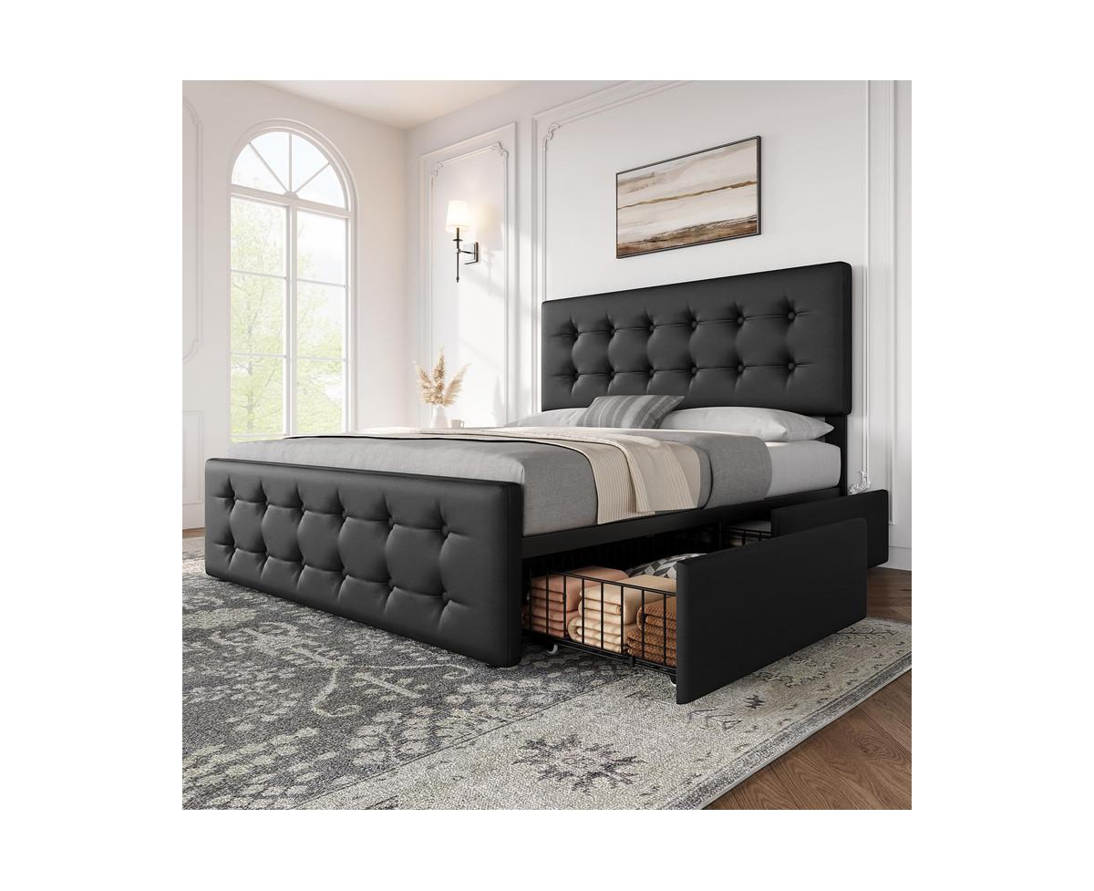 Click here for gaomon Queen Size Bed Frame with 4 Storage Drawers... prices