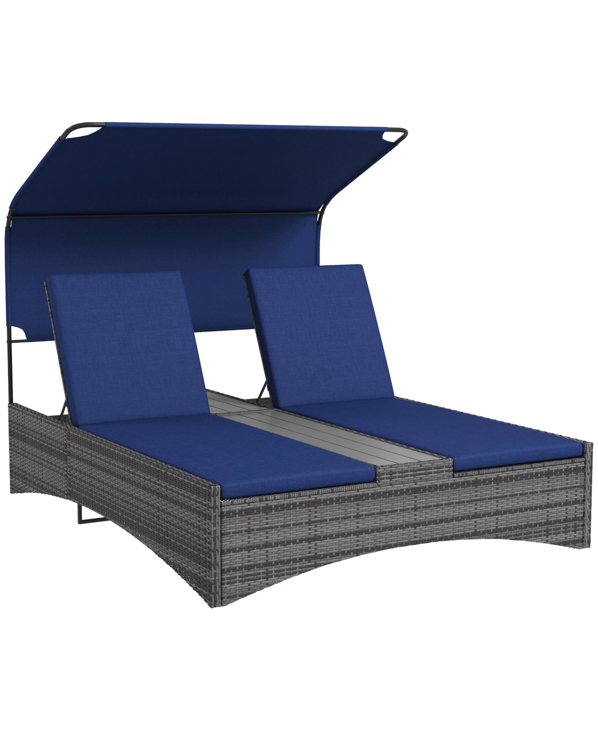 Click here for Outsunny Outdoor Double Chaise Lounge w/ Canopy  R... prices