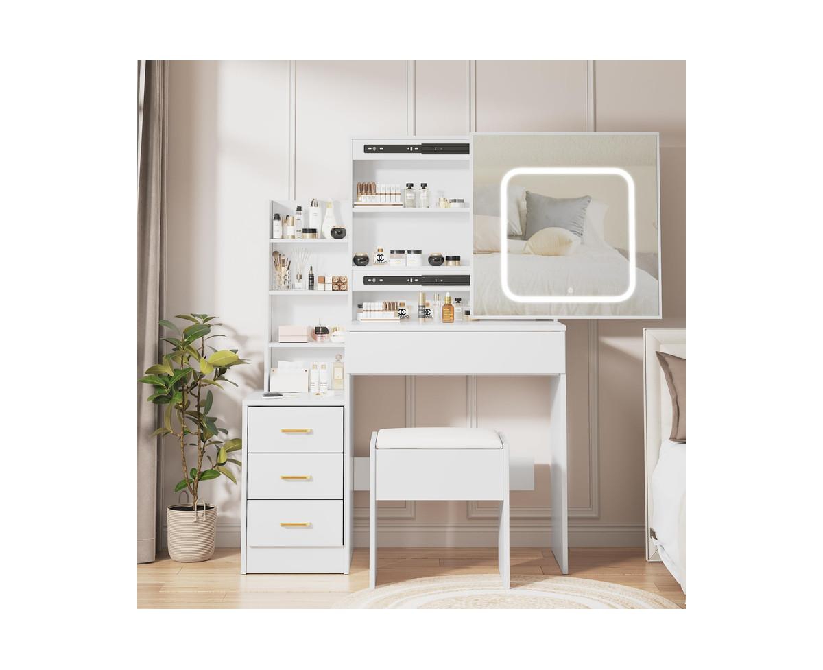 Click here for gaomon Vanity Desk with Sliding Mirror and Led Lig... prices