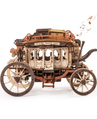 Robotime 3D Wooden Puzzle Stagecoach Model Model Kits DIY Cars Toy ...