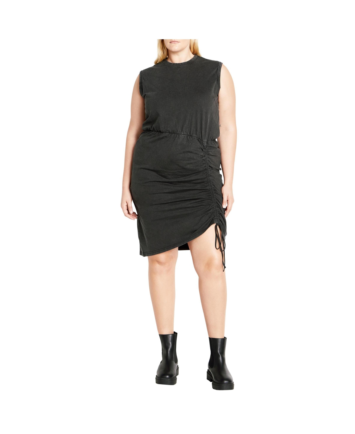 Click here for City Chic Plus Size Ivy Wash Dress - Black acid wa... prices