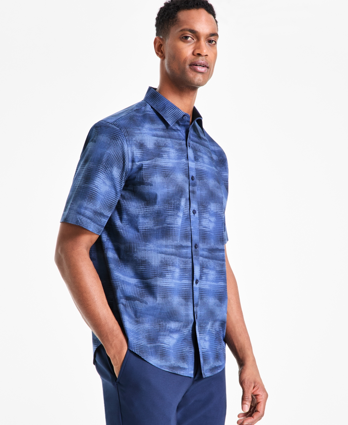 Click here for Alfani Mens Light Regular-Fit Geo-Print Button-Dow... prices