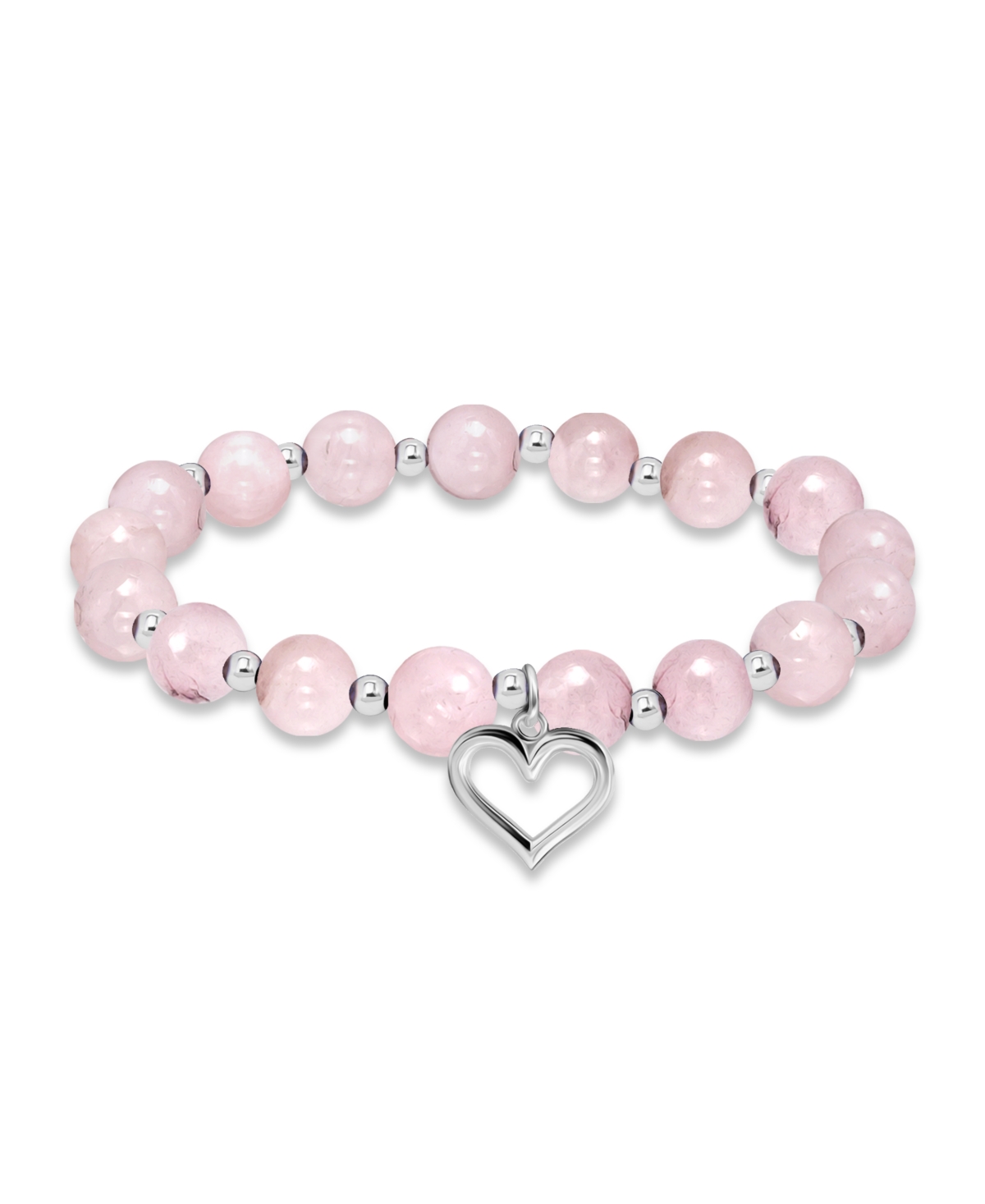 Click here for Macys Silver-Plated Beaded Heart Charm Stretch Bra... prices