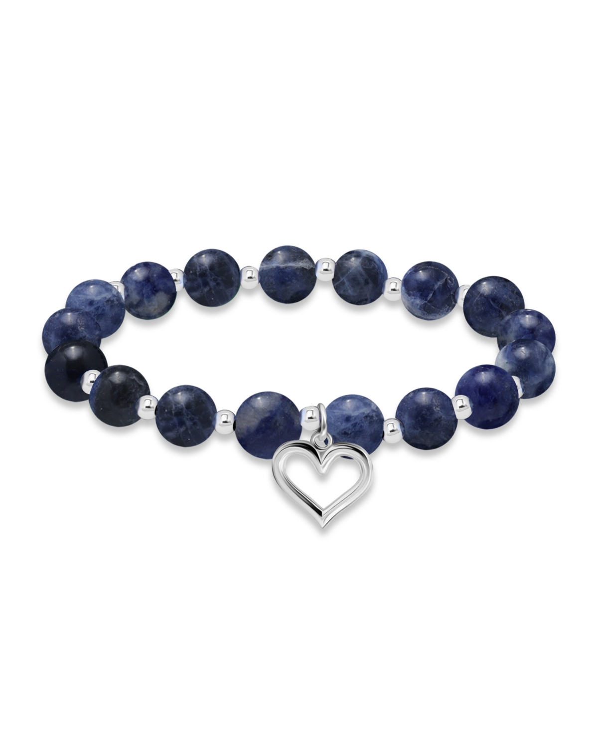Click here for Macys Silver-Plated Beaded Heart Charm Stretch Bra... prices