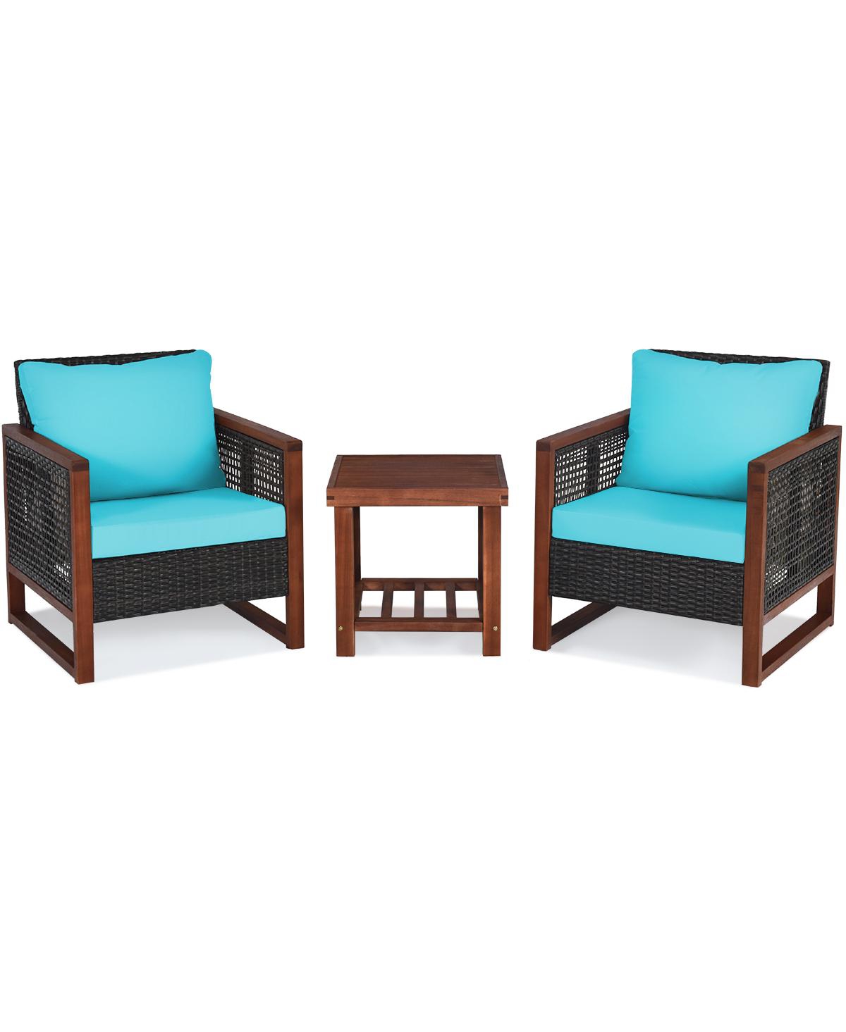 Click here for Gouun 3 Pieces Acacia Wood Patio Furniture Set wit... prices