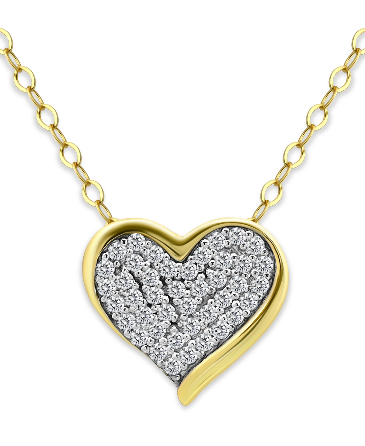 Click here for Giani Bernini Pave Cubic Zirconia Heart Pendant Ne... prices