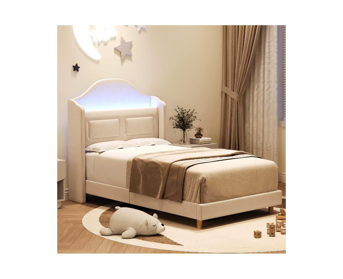 Click here for gaomon Upholstered Twin Bed Frame with Led Lights... prices