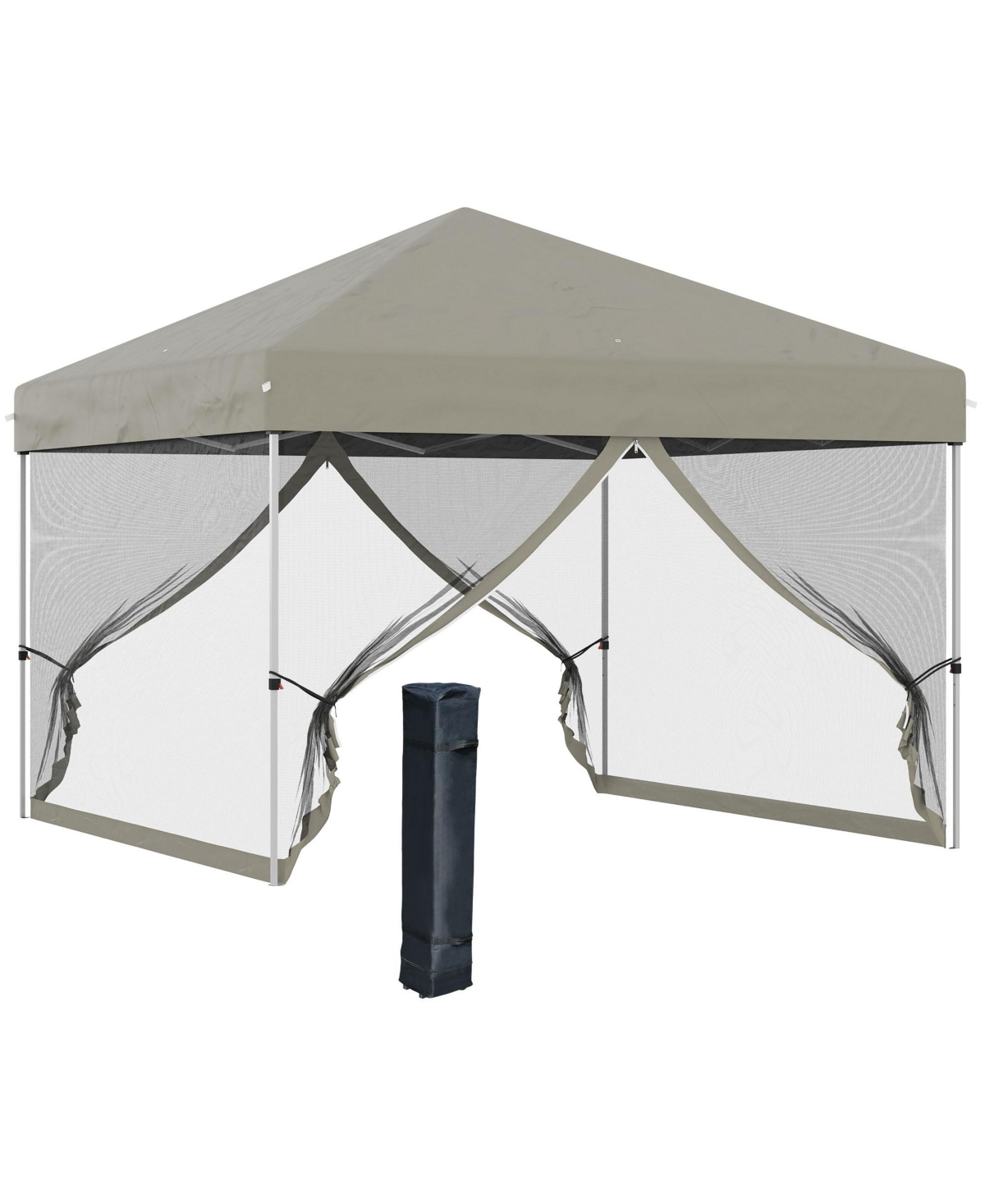 Click here for Outsunny 10 x 10 Pop Up Canopy Party Tent with Whe... prices