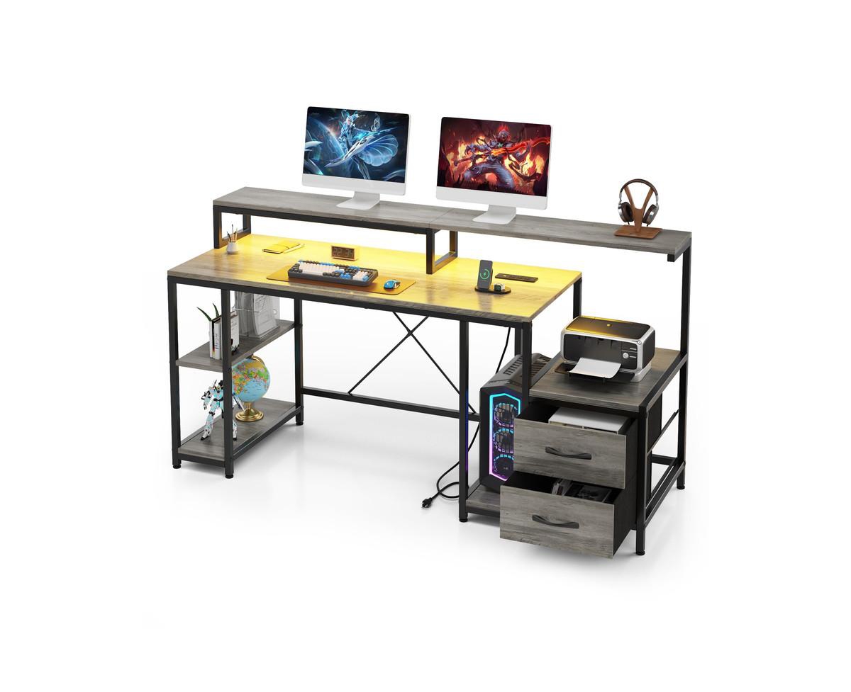 Click here for gaomon Computer Desk 63 with File Drawer  Gaming D... prices