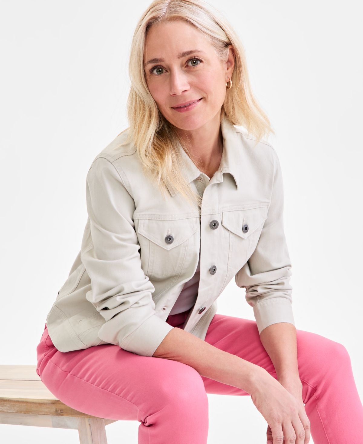 Click here for Style & Co Womens Classic Denim Jacket  Created fo... prices