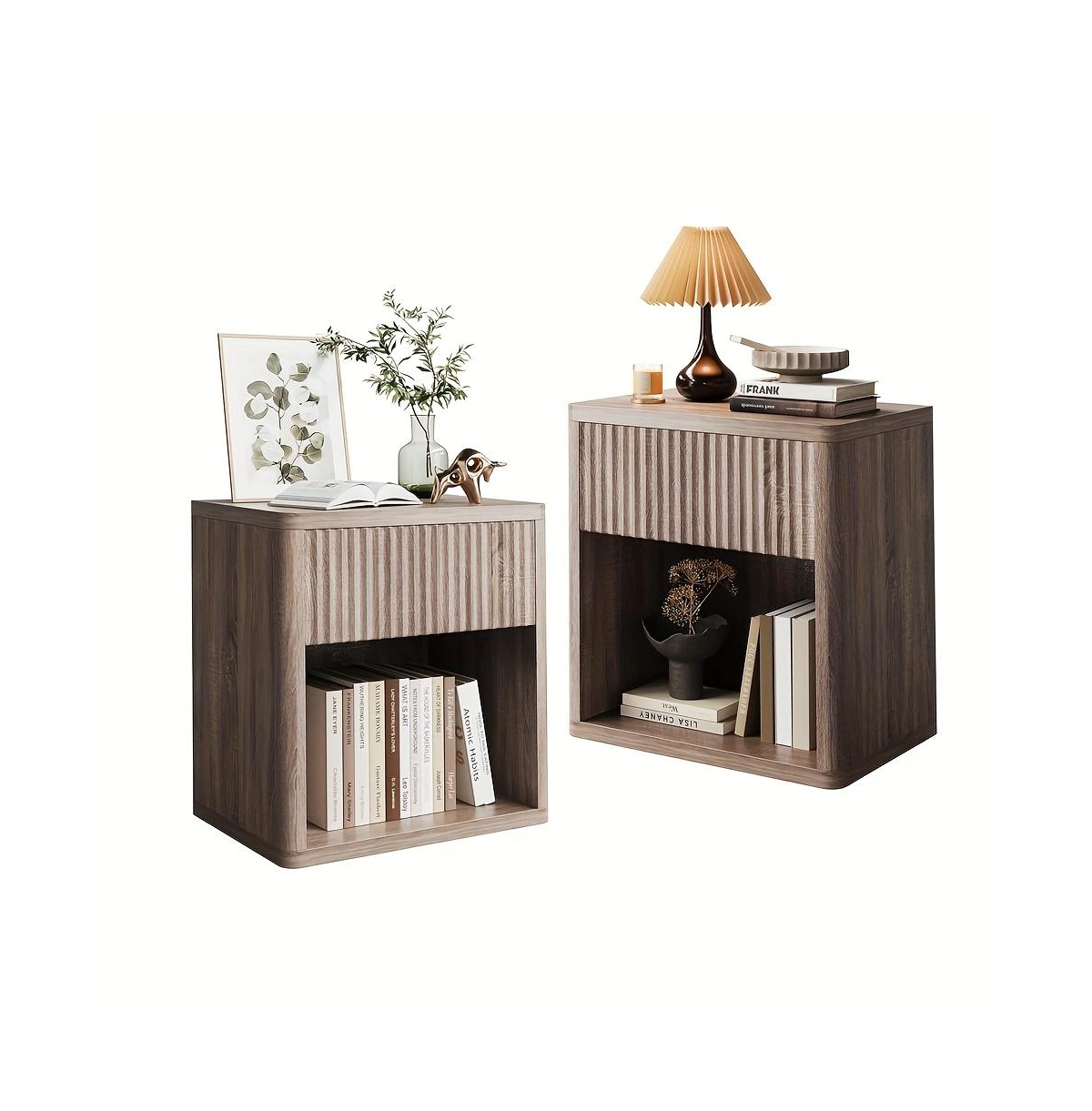 Click here for gaomon Night Stand Set of 2  Fluted Nightstand Mod... prices