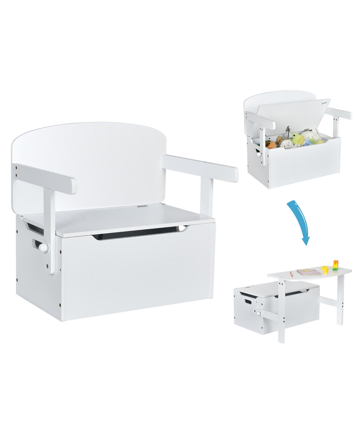 Click here for 3-in-1 Kids Convertible Storage Bench Wood Activit... prices