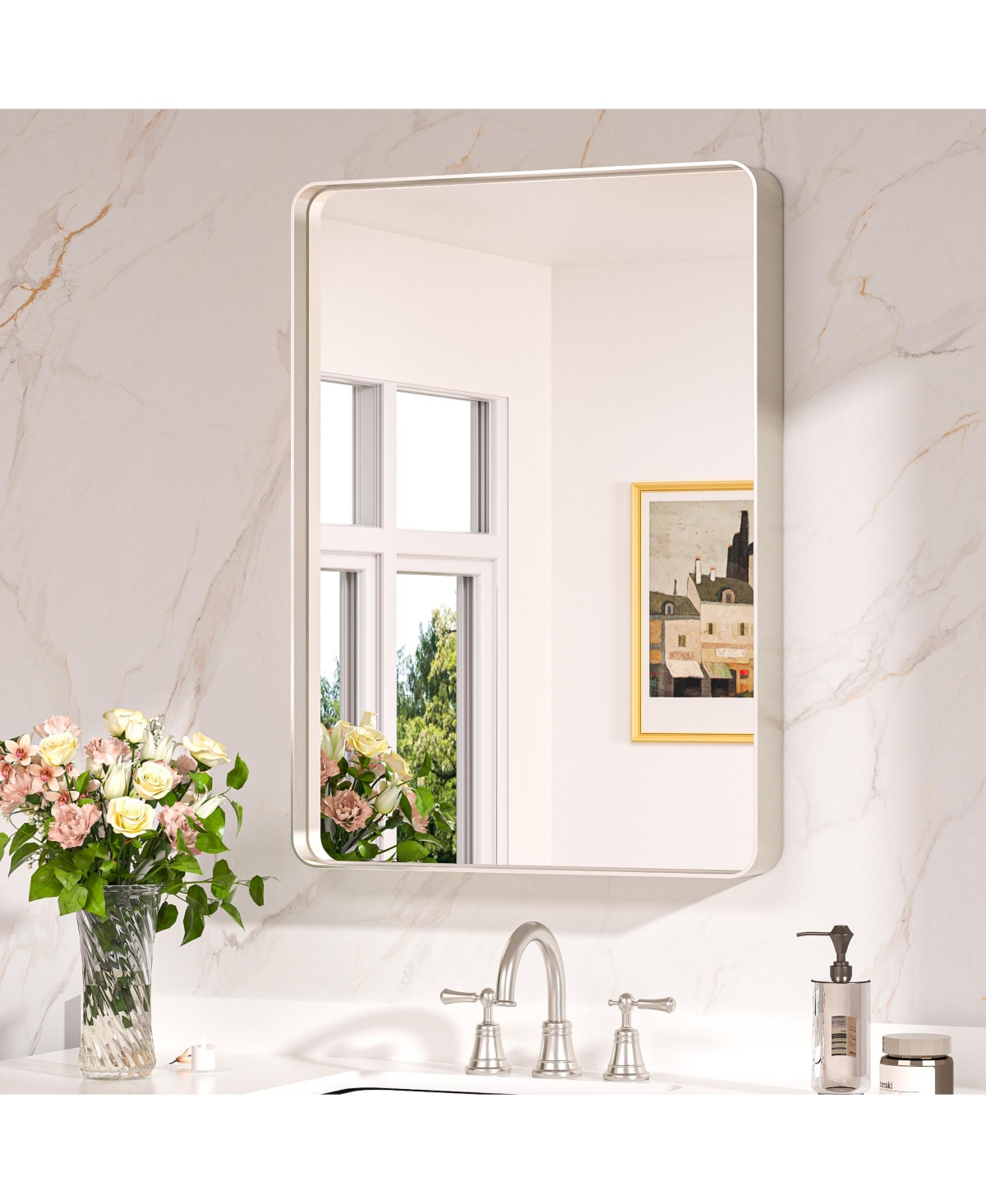 Click here for Keonjinn 22x30 Inch Brushed Gold Bathroom Vanity M... prices