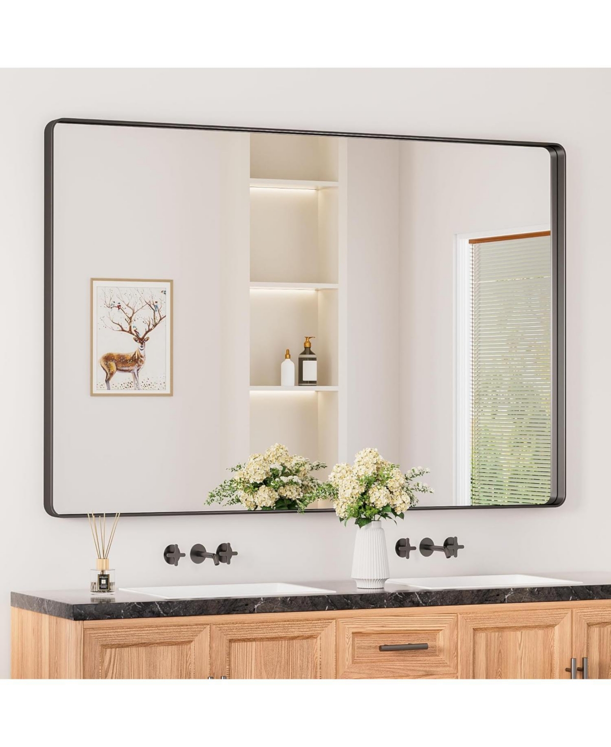 Click here for Keonjinn 60x40 Inch Brushed Gold Bathroom Vanity M... prices