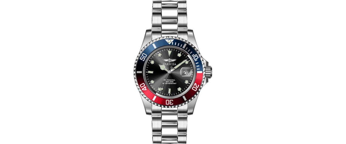 Invicta Pro Diver Black Dial Pepsi Bezel Quartz 47354 200M Mens Watch