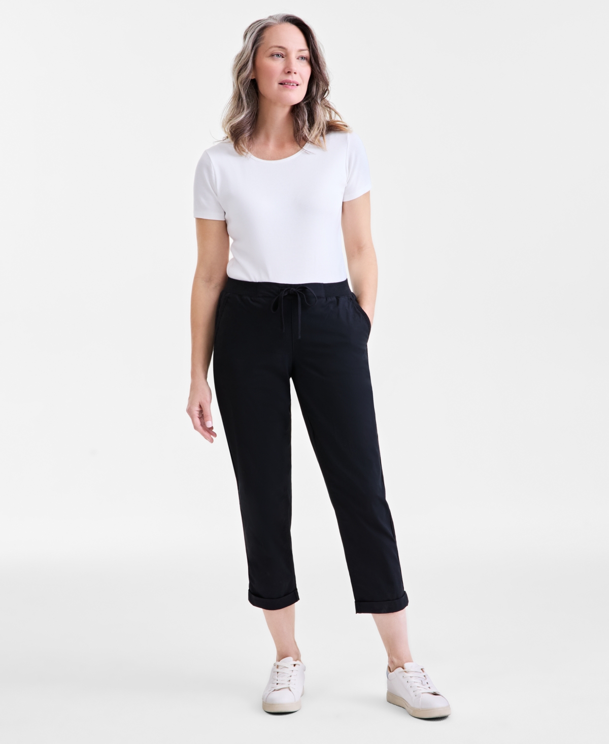 Click here for Style & Co Womens Pull On Cuffed Pants  Regular &... prices