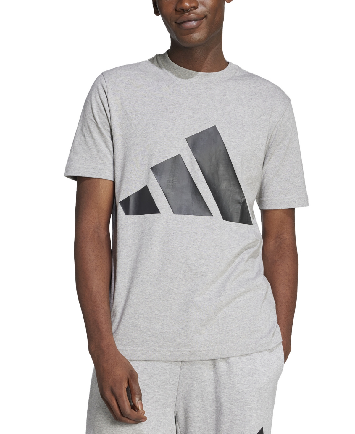 Click here for adidas Mens 3 Bar Logo Graphic Cotton T-Shirt - Gr... prices