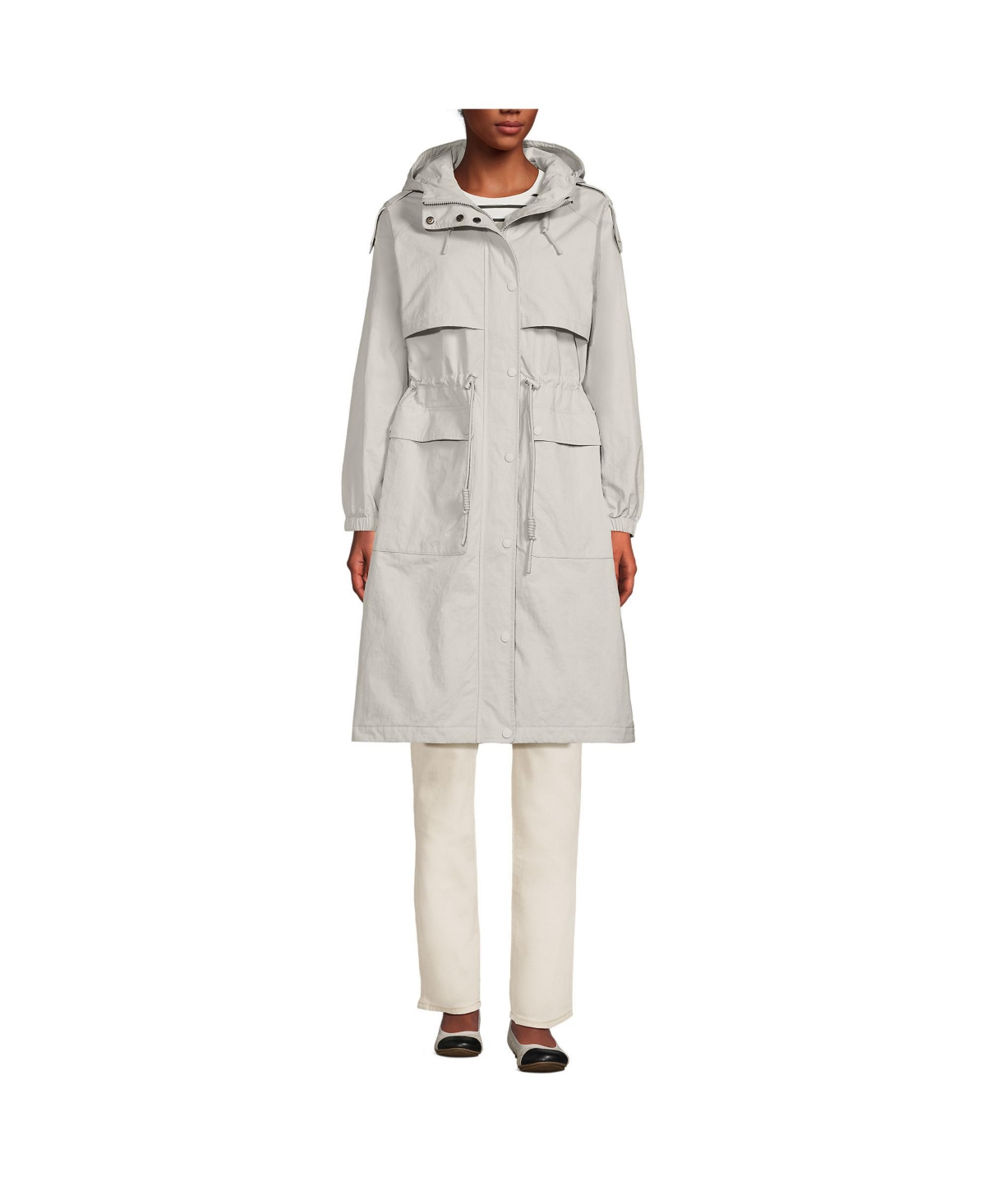 Click here for Lands End Womens Crinkle Coat - Light stone prices
