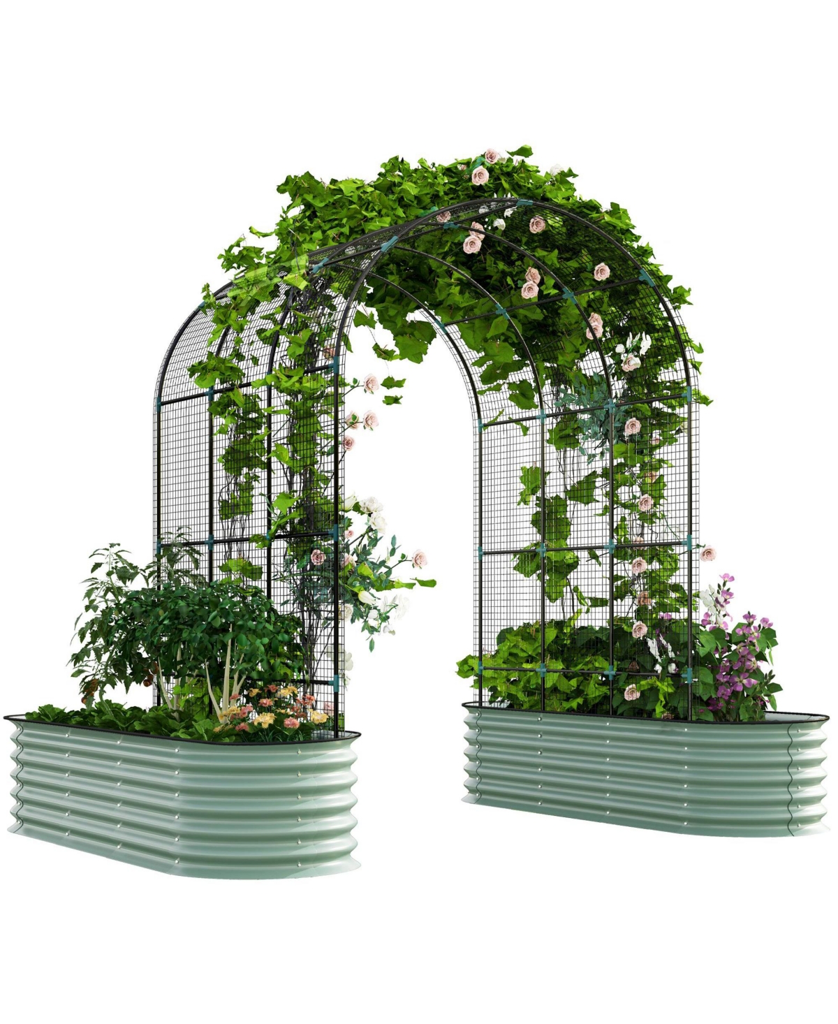 Click here for Outsunny Raised Garden Beds with Arch Trellis  Gal... prices