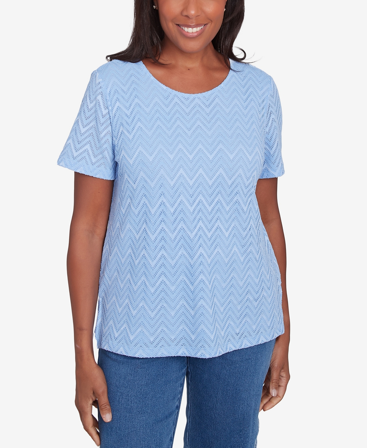 Click here for Alfred Dunner Womens Classic Textured Chevron Lace... prices