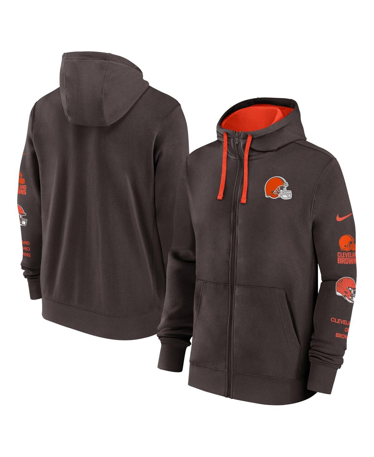 Click here for Nike Mens Brown Cleveland Browns Club Full-Zip Hoo... prices