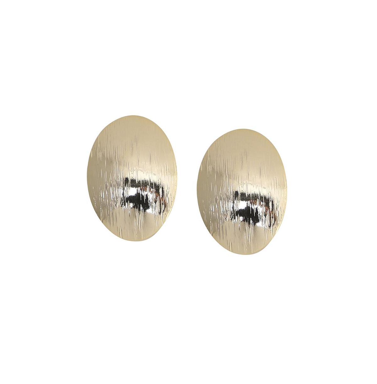 Click here for Textured Lined Circular Stud Earrings - Gold prices