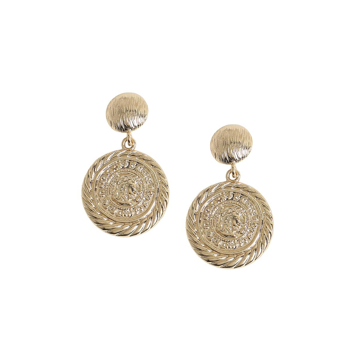 Click here for Textured Royal Drop Earrings - Gold prices