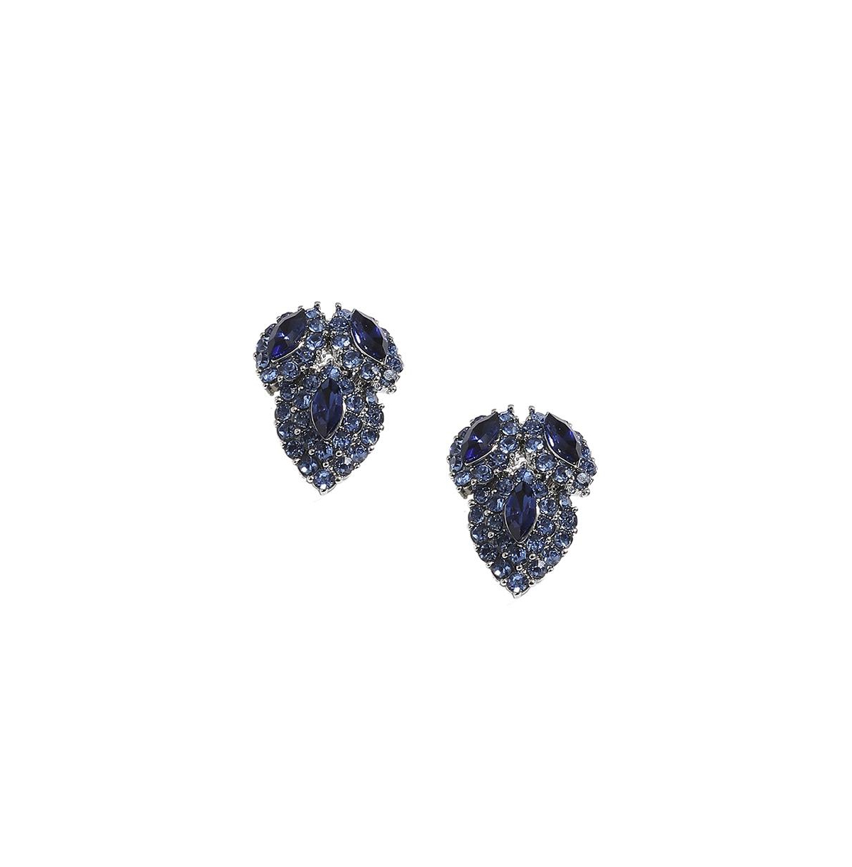 Click here for Crystal Leaf Stud Earrings - Blue prices