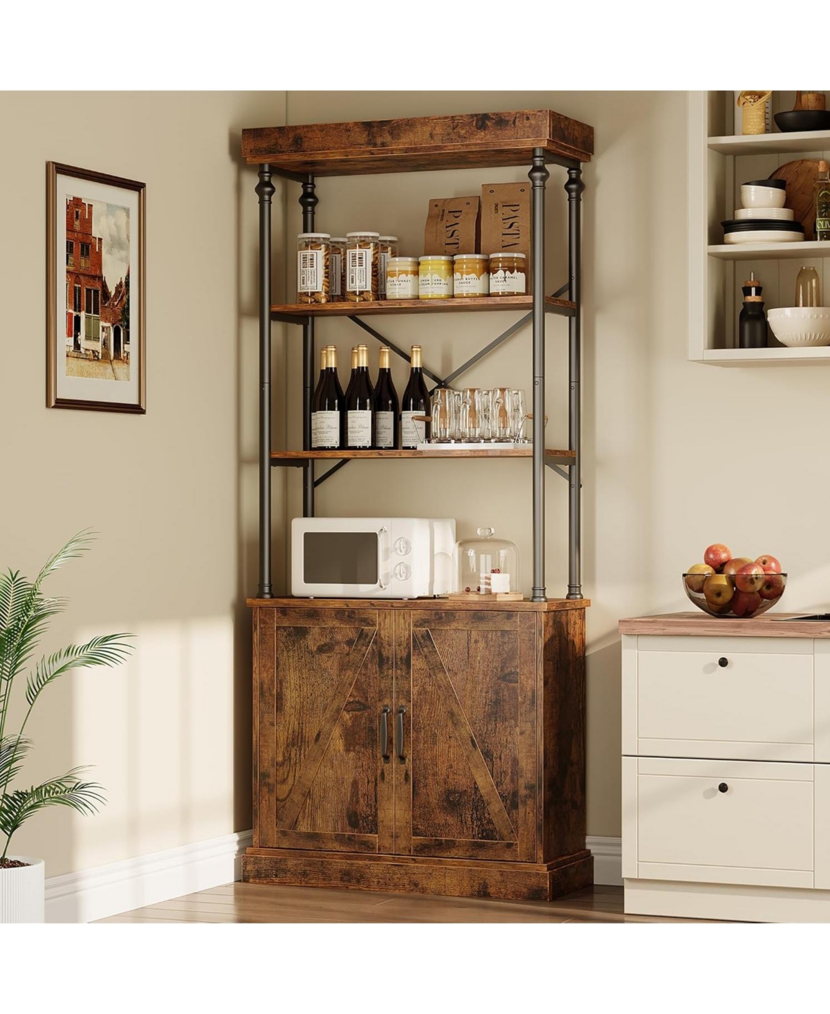 Click here for gaomon Bookshelf with Doors 73.62in Tall Bookcase... prices